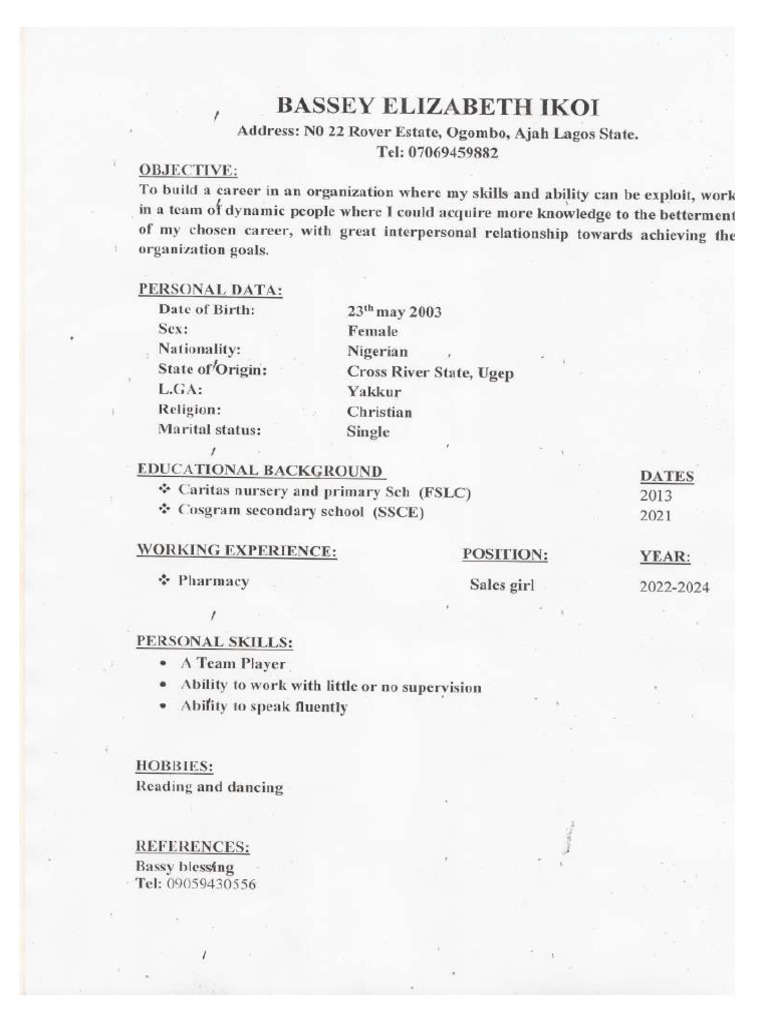 Bassey CV | PDF