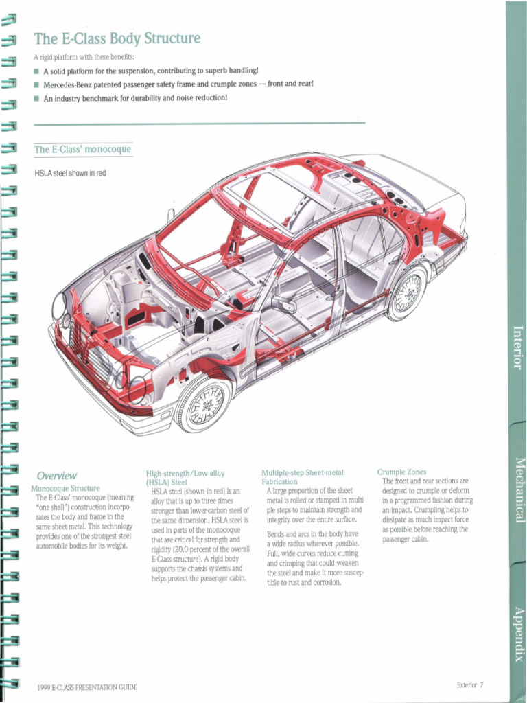 E-Class Body Structure Overview | PDF | Corrosion | Trunk (Car)