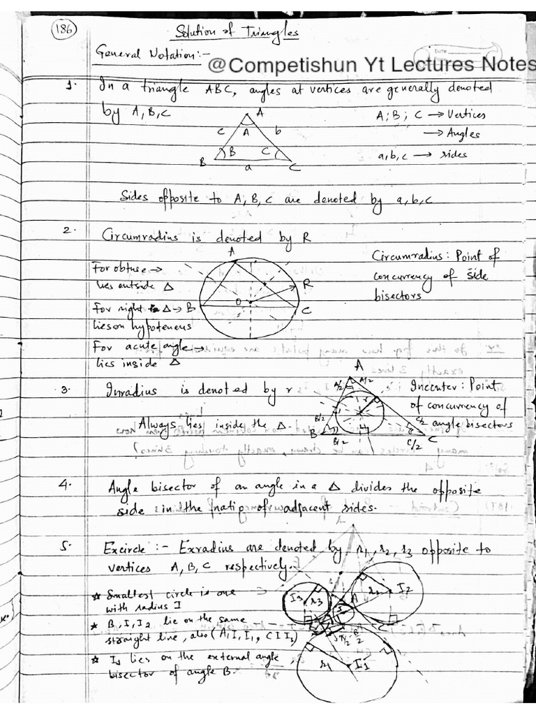 Solution of Triangles | PDF