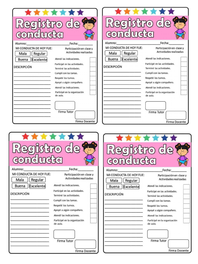 REGISTRO DE CONDUCTA | PDF