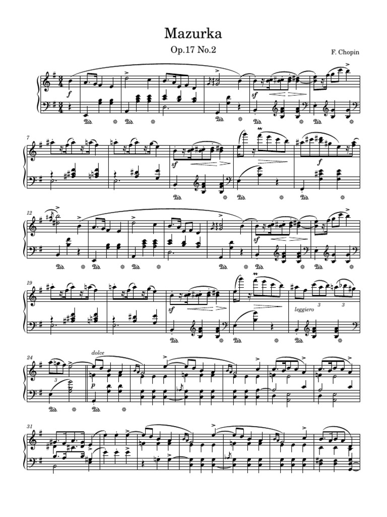 3 - Mazurka in a Minor (Op. 17, No.4) | PDF | Musical Compositions ...