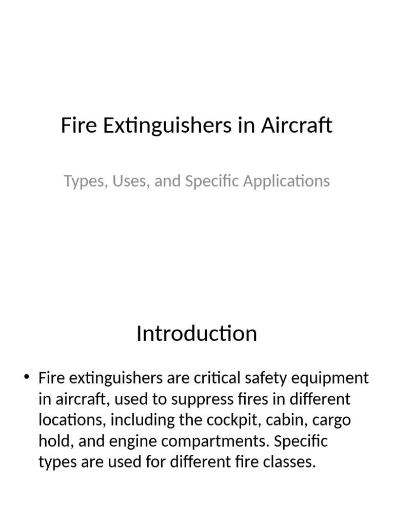 Fire Extinguishers in Aircraft | PDF