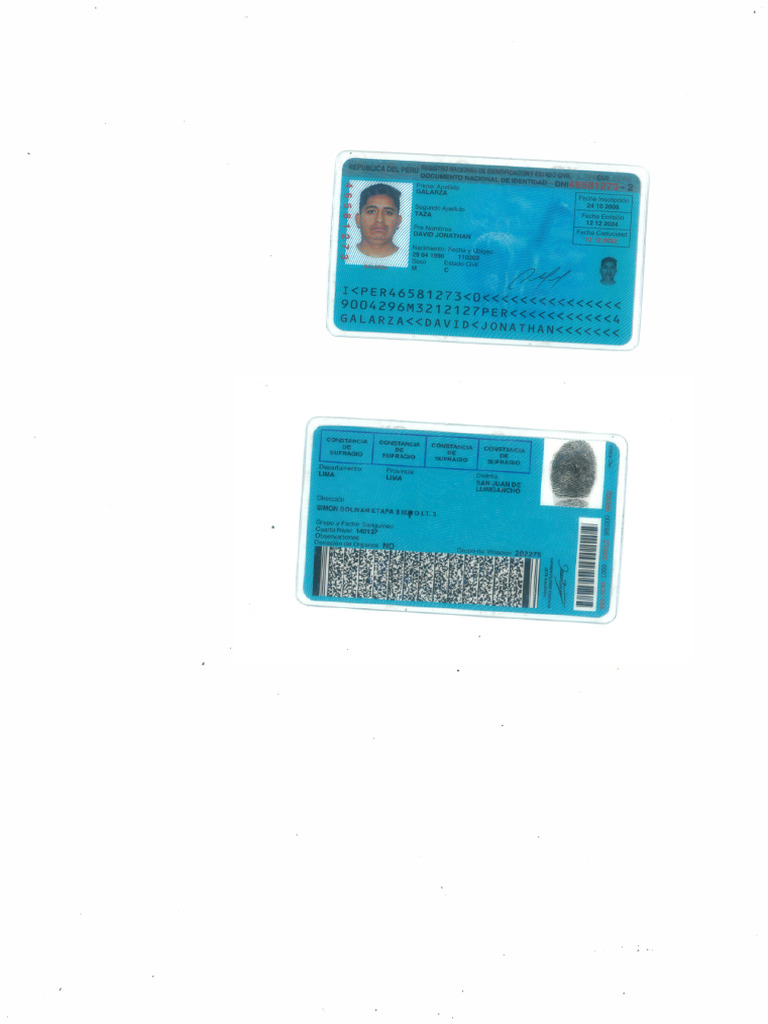 DNI - David Galarza Taza 1 (1) | PDF