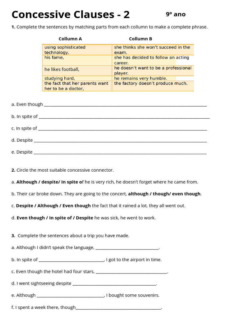 Concessive Clauses (1) | PDF | Language Mechanics | Linguistics