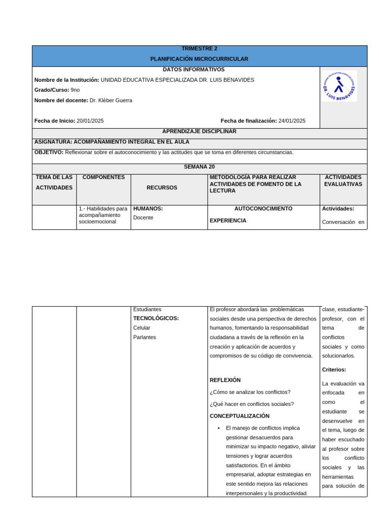 Acompañamiento Integral en El Aula 9no | PDF | Maestros | Salón de clases