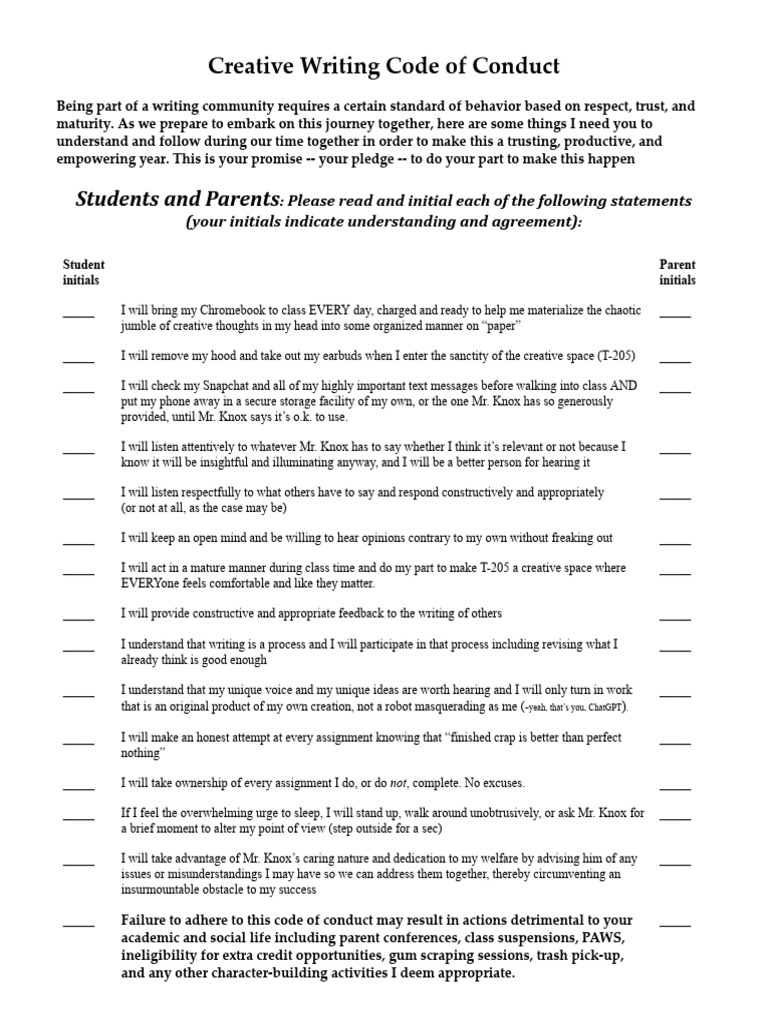 CW Code of Conduct Page | PDF