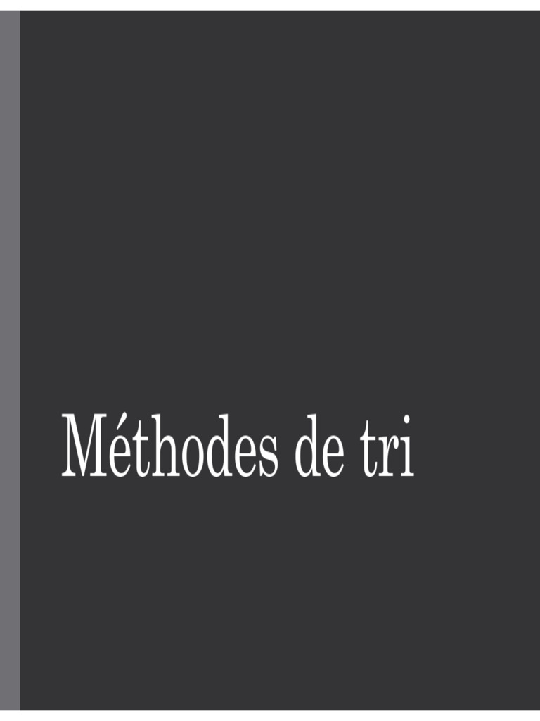 Méthodes de tri en informatique | PDF | Structure de contrôle ...
