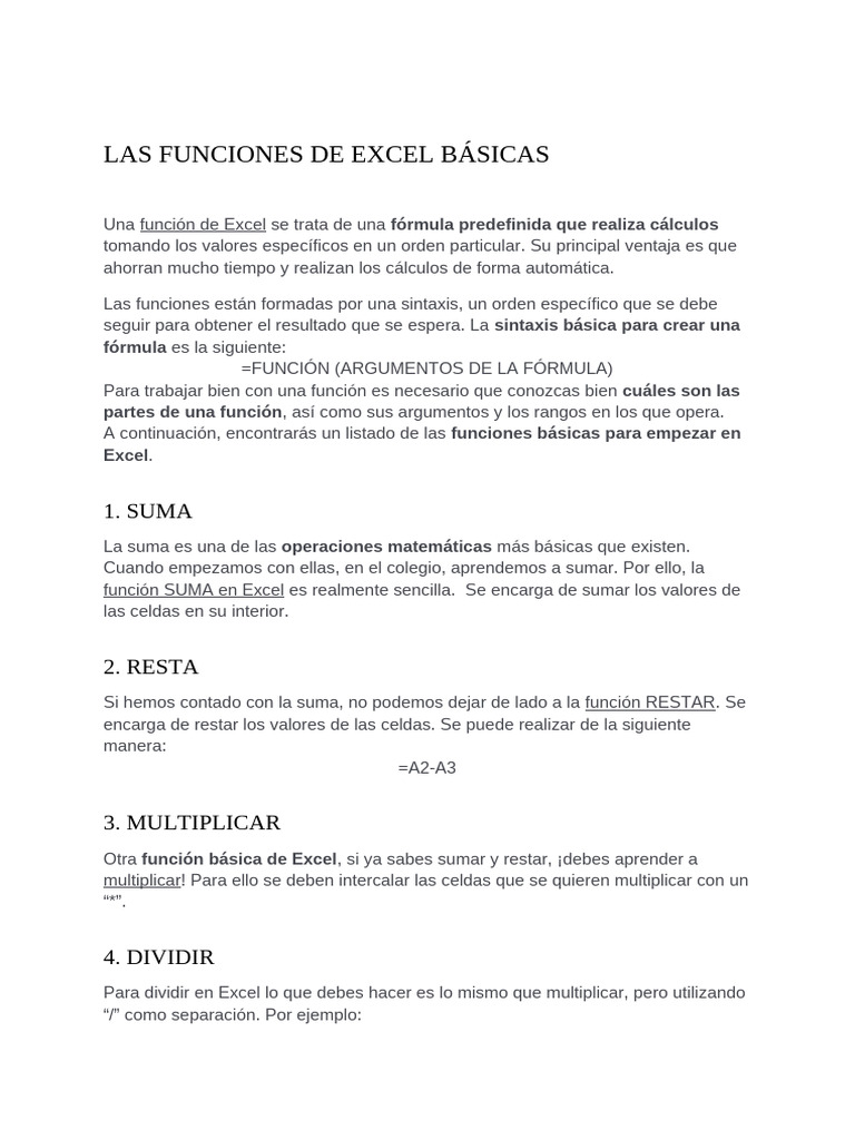 Jerarquia de Operadores | PDF | Microsoft Excel | Función (Matemáticas)