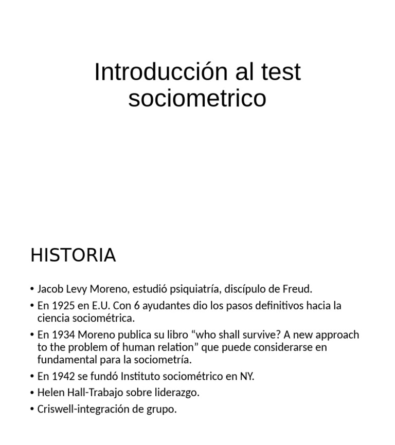 Historia del Test Sociométrico | PDF