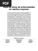 Sopa de Letras de Salud y Enfermedades | PDF