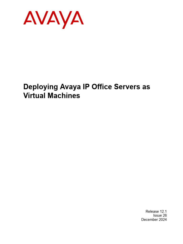Deploying Avaya IP Office Servers as Virtual Machines_en-us | PDF | Hyper V | Virtual Machine