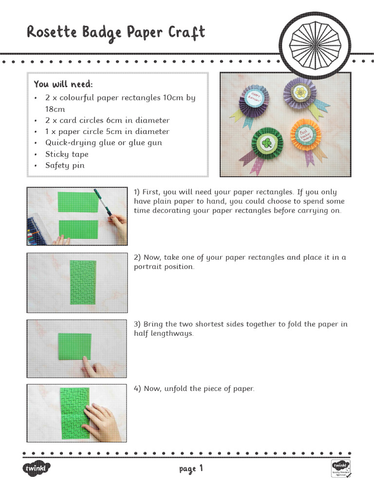 Paper Rosette Badge Instructions | PDF