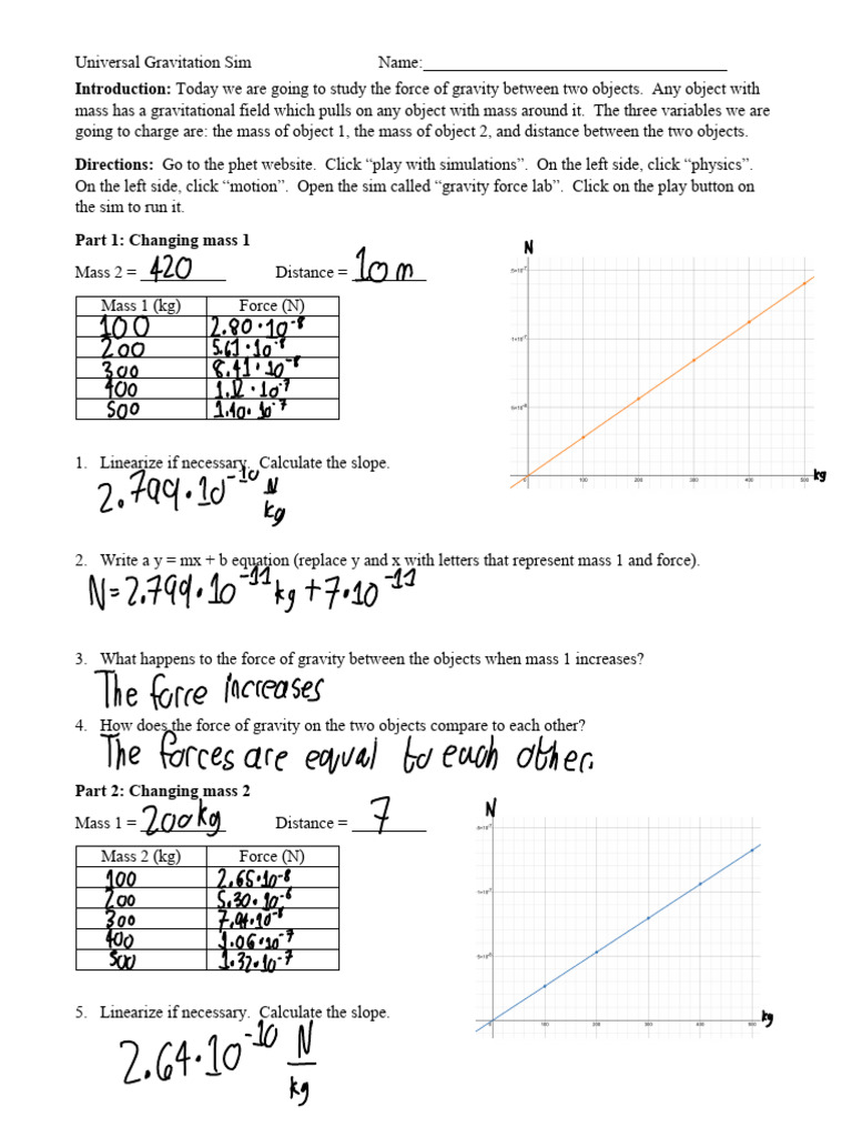 Universal Gravitation Sim | PDF | Force | Mass