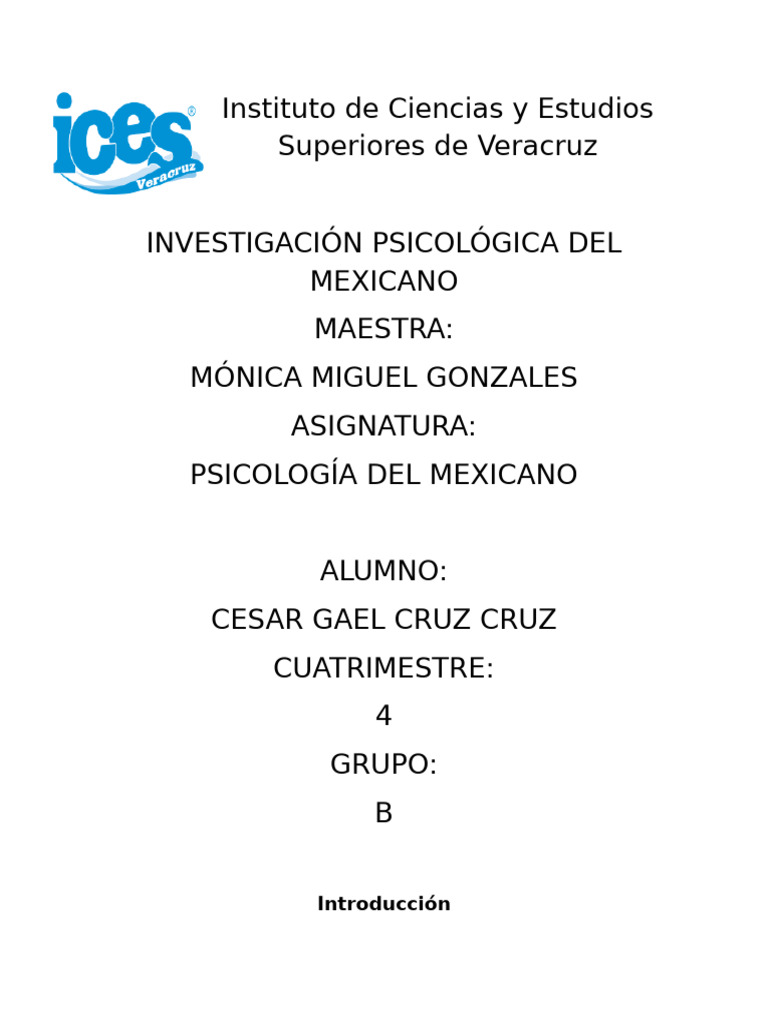 CULTURA MEXICO Cesar Gael Cruz Cruz | PDF | México | Familia