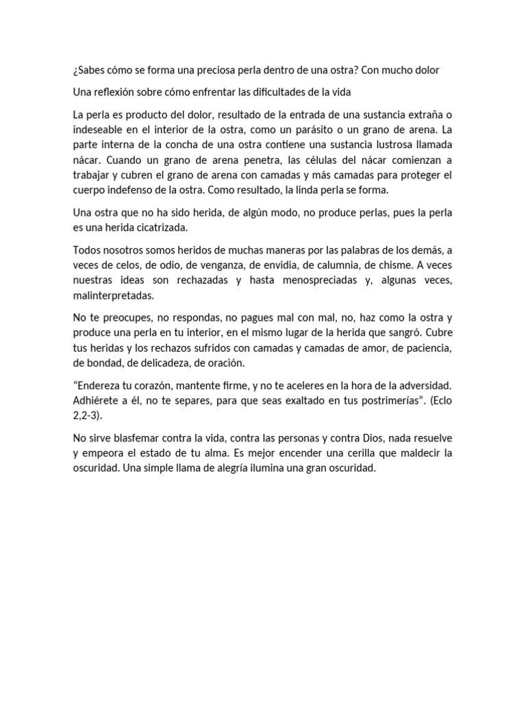 Sabes Cómo Se Forma Una Preciosa Perla Dentro de Una Ostra | PDF