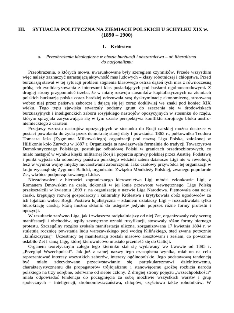 Historia Polski 1864-1948 | PDF