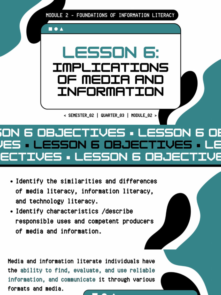 MODULE2 LESSON6 Implications of Media and Information | PDF