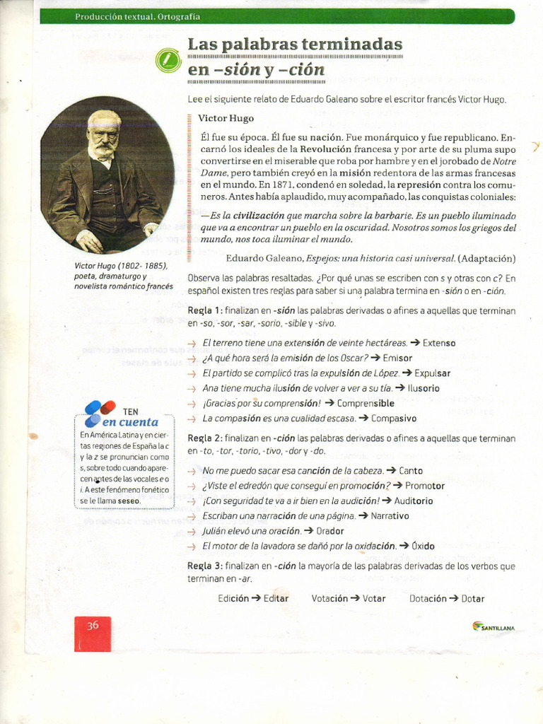 Palabras Terminadas en Ción y Sión LIBRO | PDF