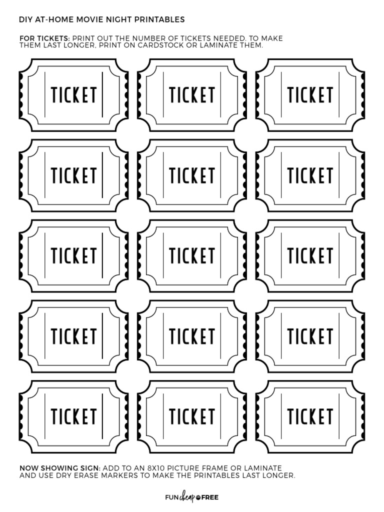 Movie Night Printables Fun Cheap or Free | PDF
