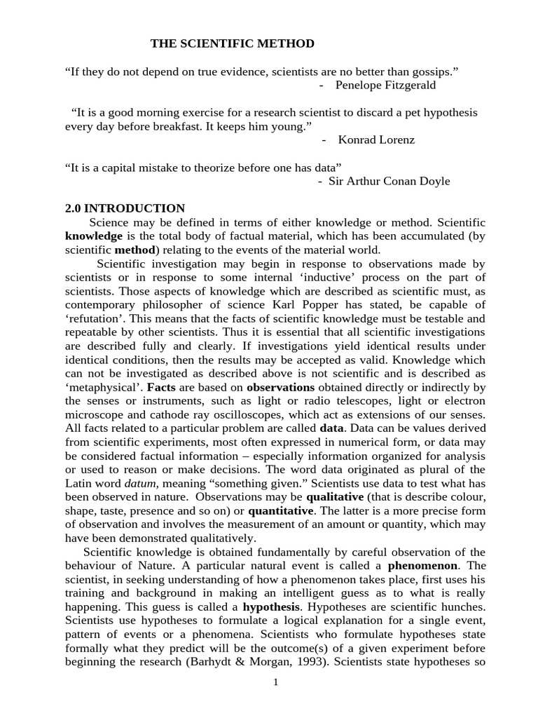 Understanding the Scientific Method | PDF | Hypothesis | Scientific Method