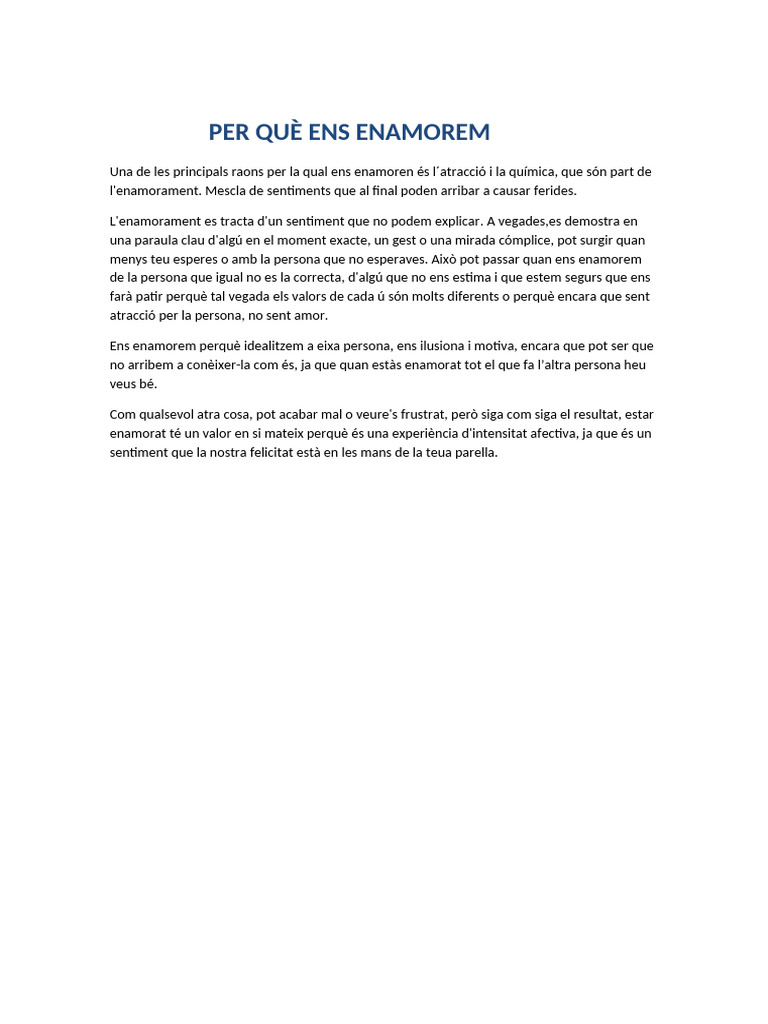Redaccion Valenciano Amor | PDF