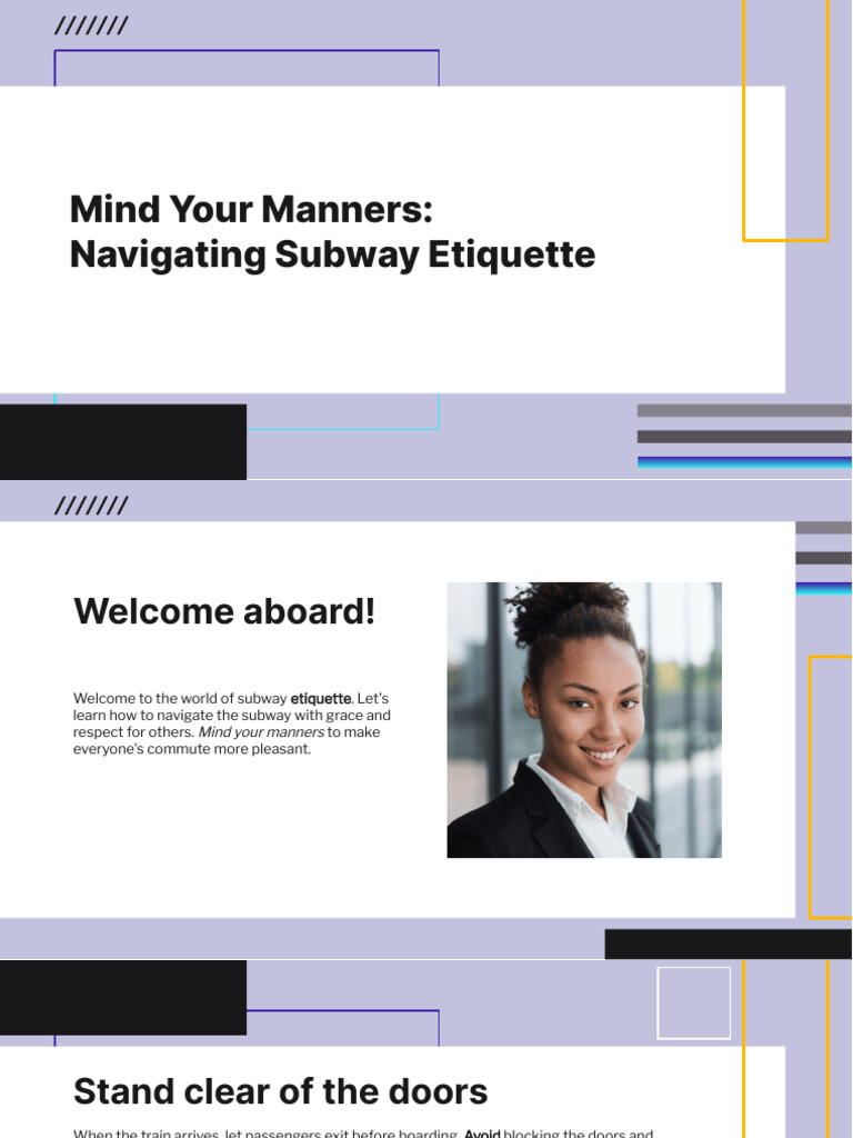 Slidesgo Mind Your Manners Navigating Subway Etiquette ...