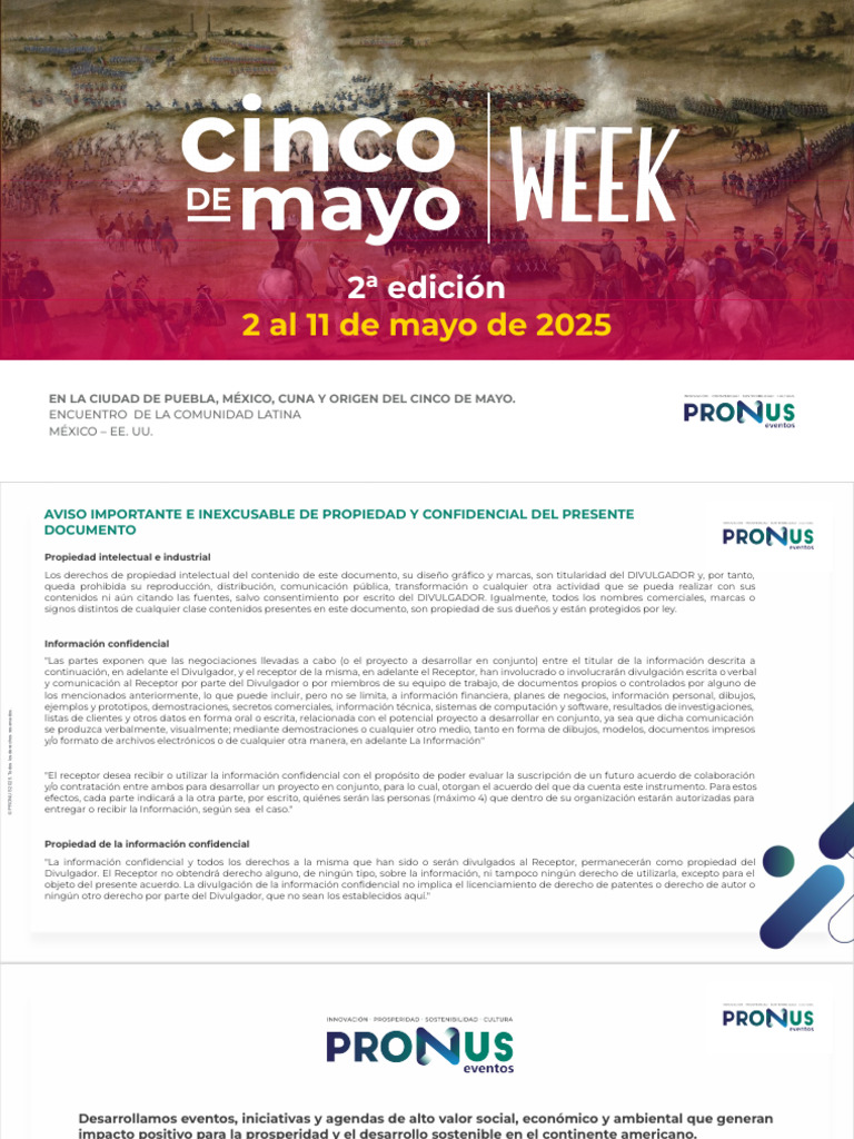 Folleto CINCO DE MAYO WEEK - GOBIERNOS | PDF | Comunicación | Propiedad intelectual