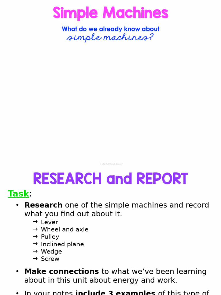 Research and Report - Simple Machines | PDF