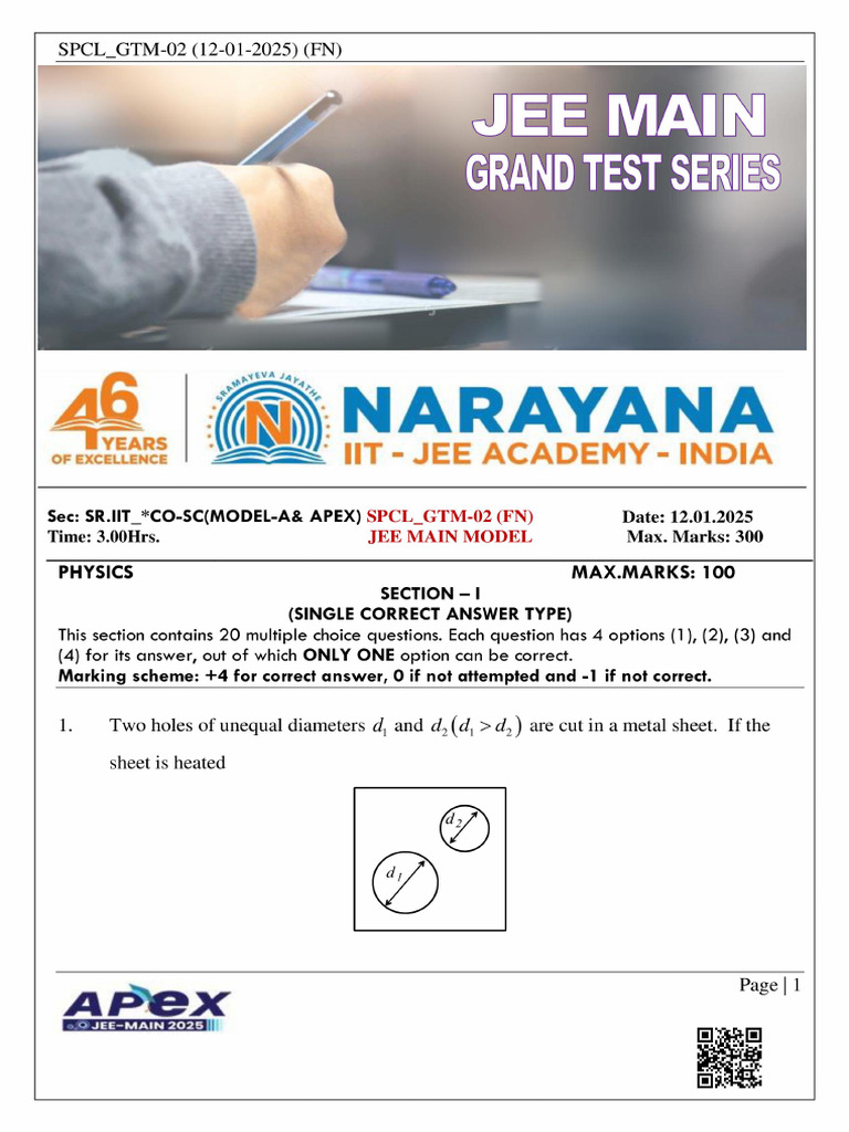 12-05-2025 - SC Model-A & Apex SPCL Gtm-02 QP (FN) | PDF