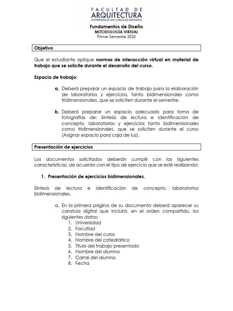 Guía de Entrega de Ejercicios 2025 | PDF