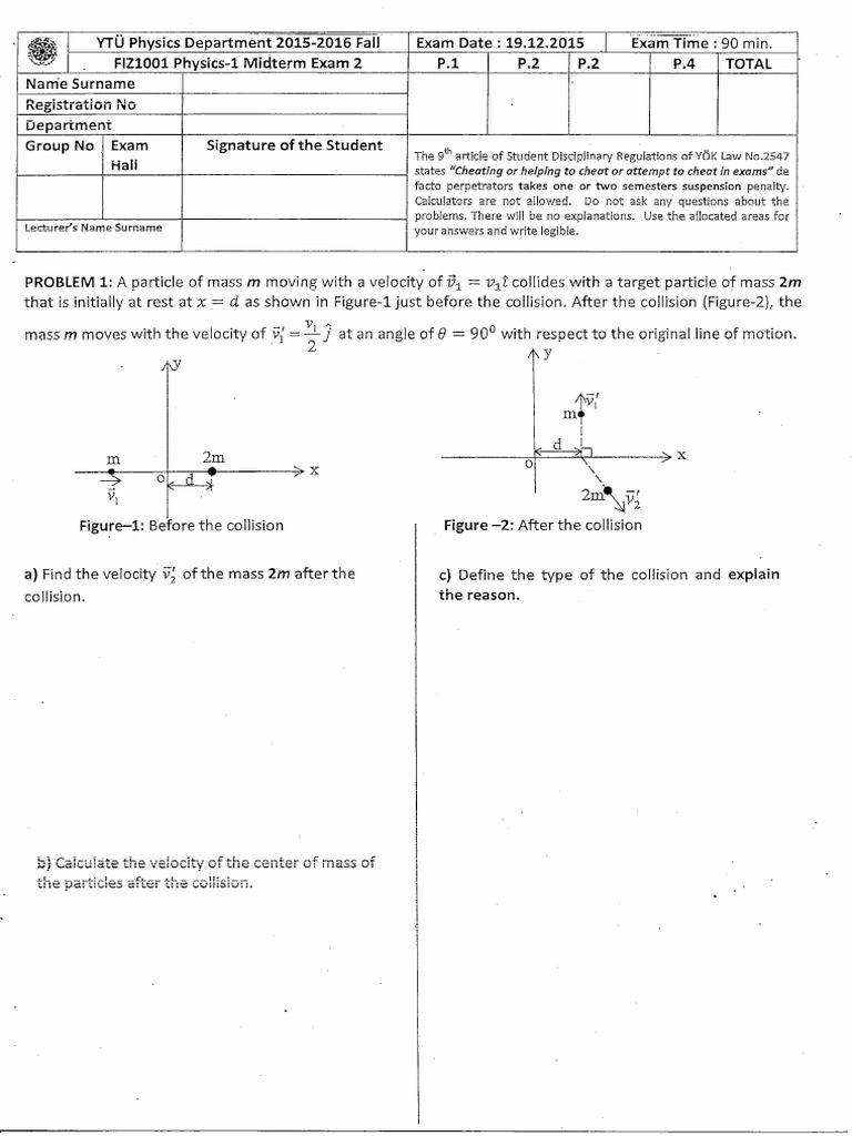 20151_Physics1_Midterm2nd | PDF