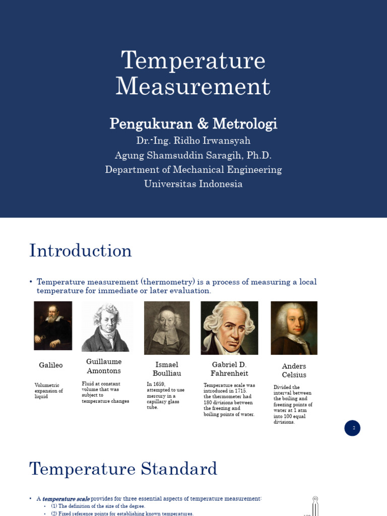 Lecture 04 - Temperature Measurement | PDF | Thermocouple | Thermometer