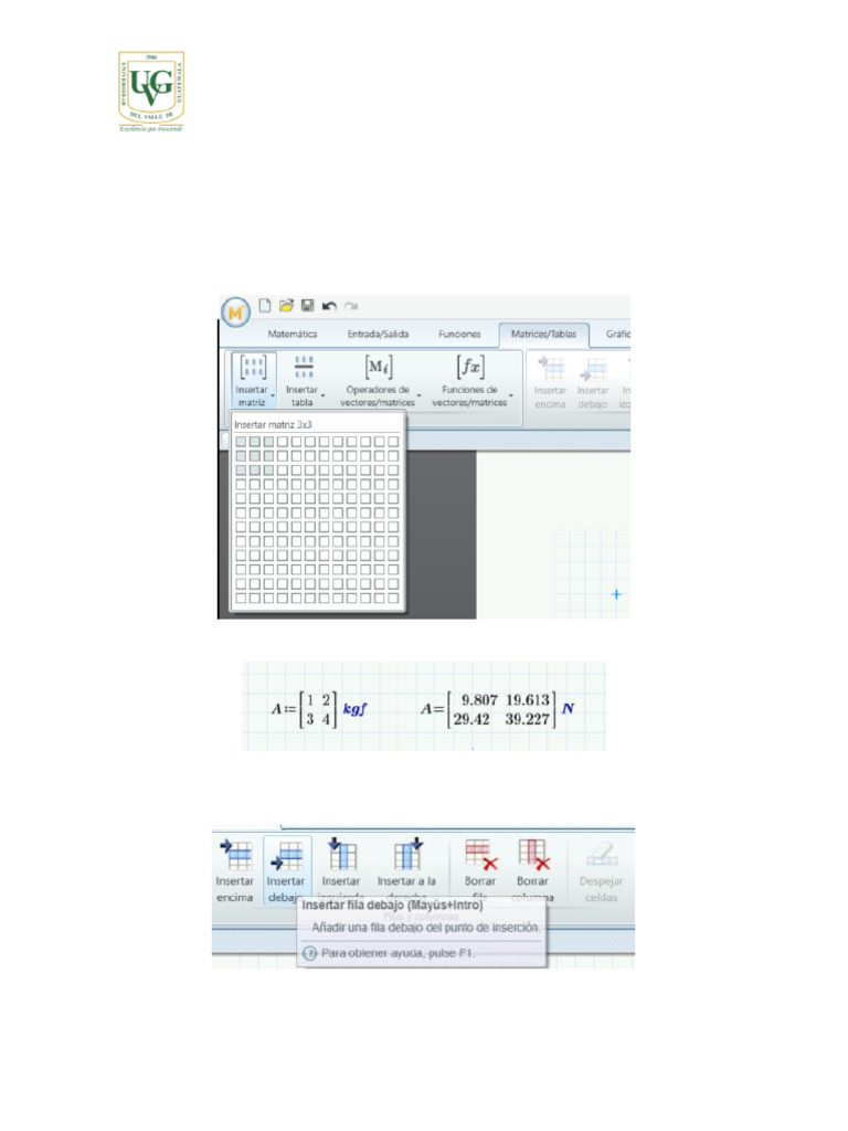 04-Guia Mathcad - Matrices | PDF | Matriz (Matemáticas) | Archivo de ...