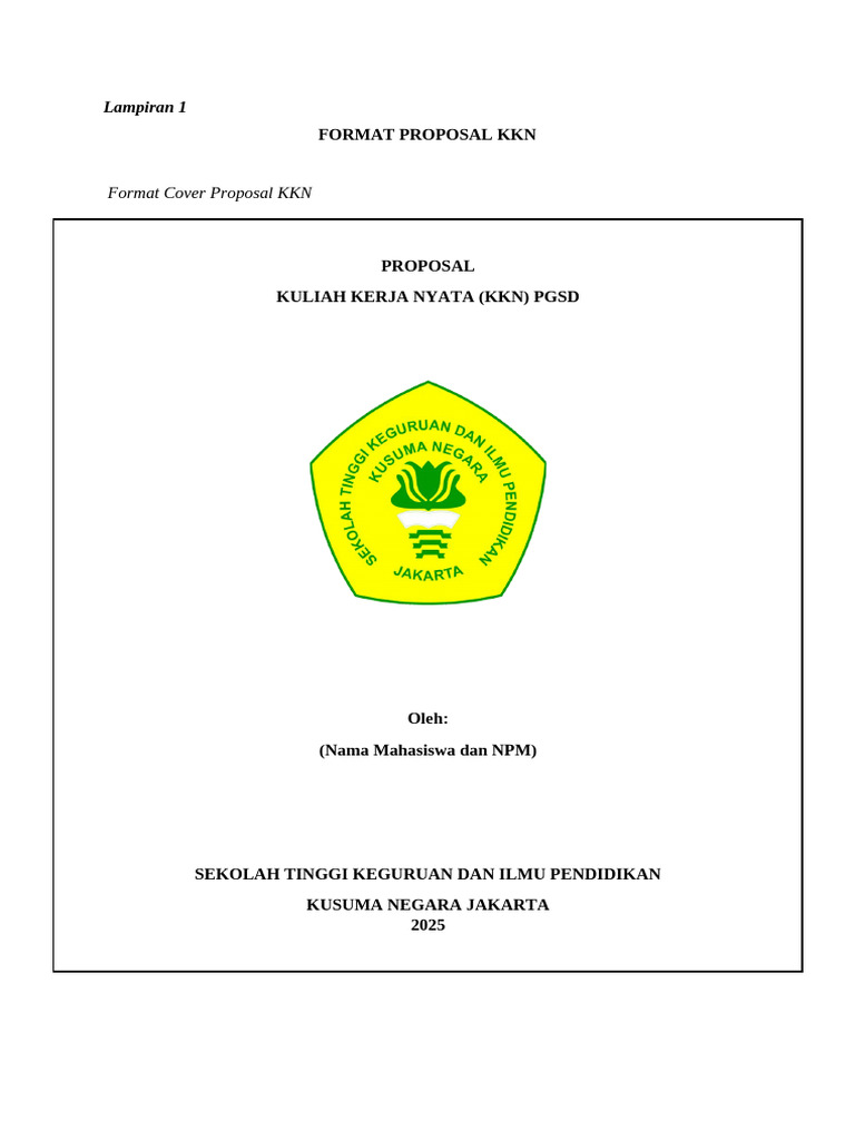 Format Proposal KKN | PDF