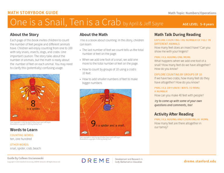 StorybookGuide OneIsASnail Feb2020 | PDF