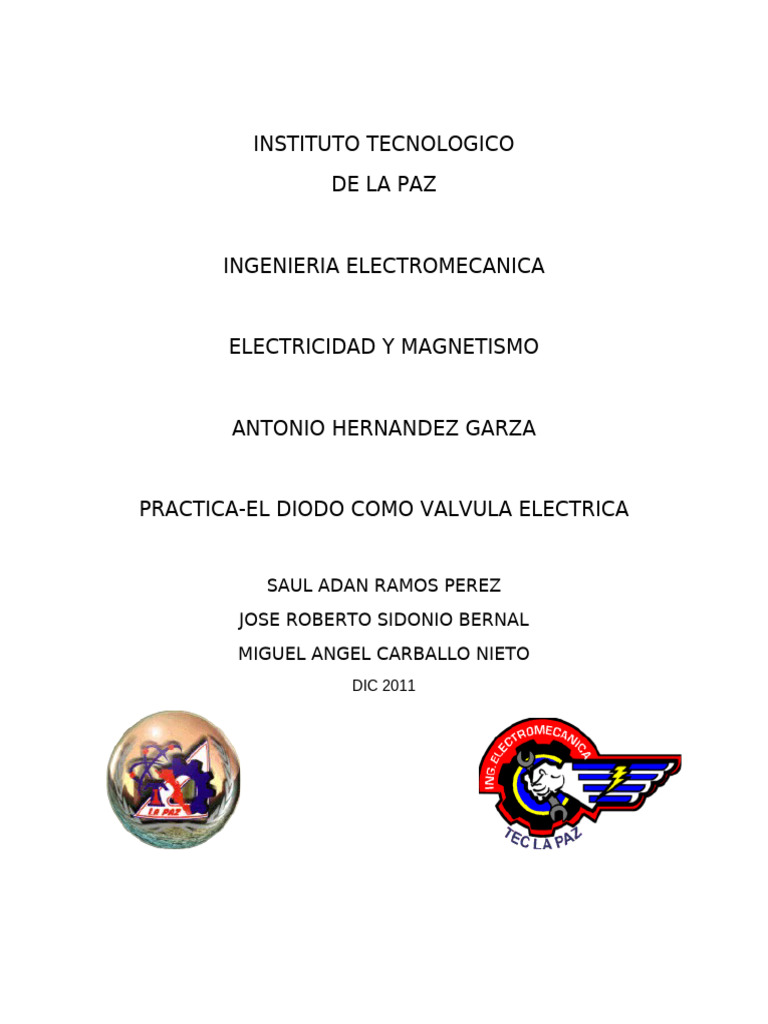 El Diodo Como Valvula Electrica | PDF | Corriente eléctrica | Diodo