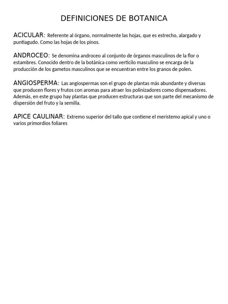 Definiciones de Botanica | PDF