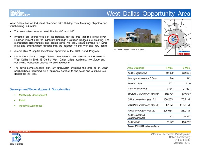 West Dallas Economic Development Insights | PDF | Business