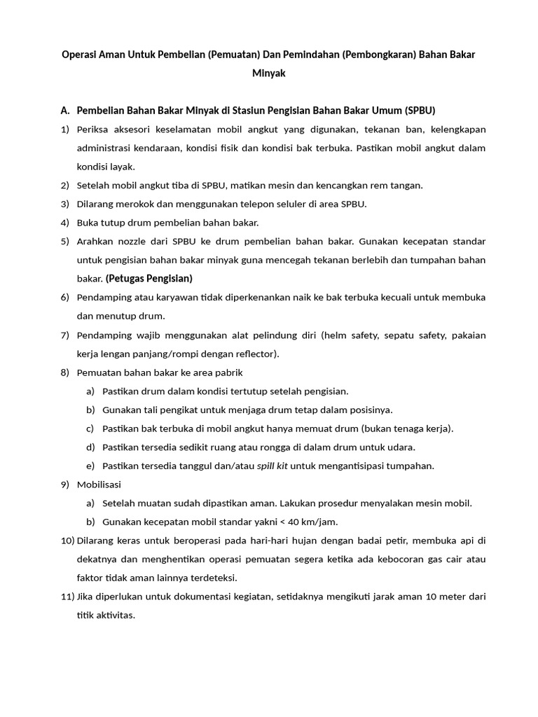 Safety Procedure Bunkering | PDF