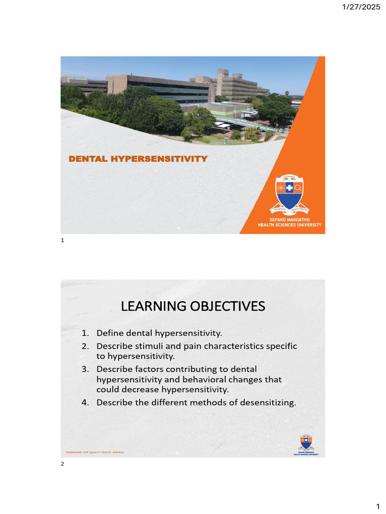 Dental hypersensitivity 27 Jan | PDF | Periodontology | Tooth Enamel