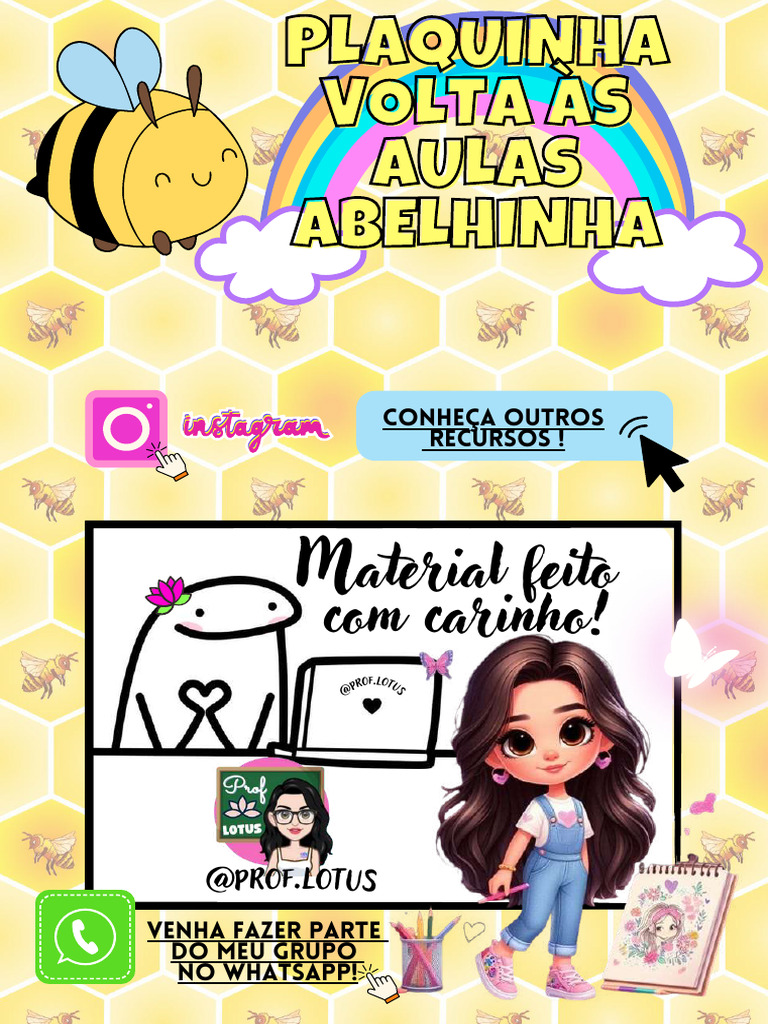 Plaquinha Volta Às Aulas Abelhinha | PDF