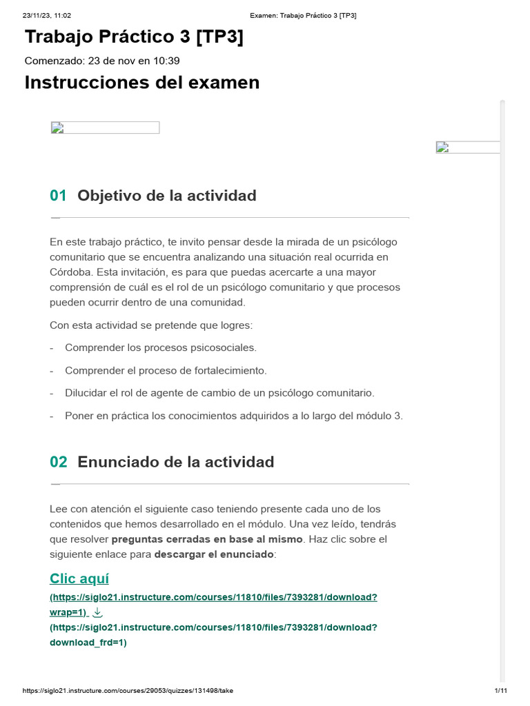 Examen_ Trabajo Práctico 3 [TP3] (1) | PDF | Sicología | Ciencias del comportamiento