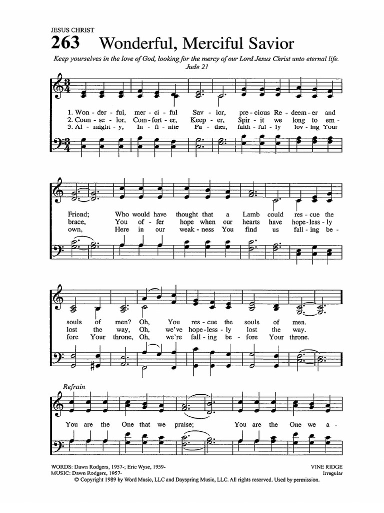 Wonderful, Merciful Savior | PDF