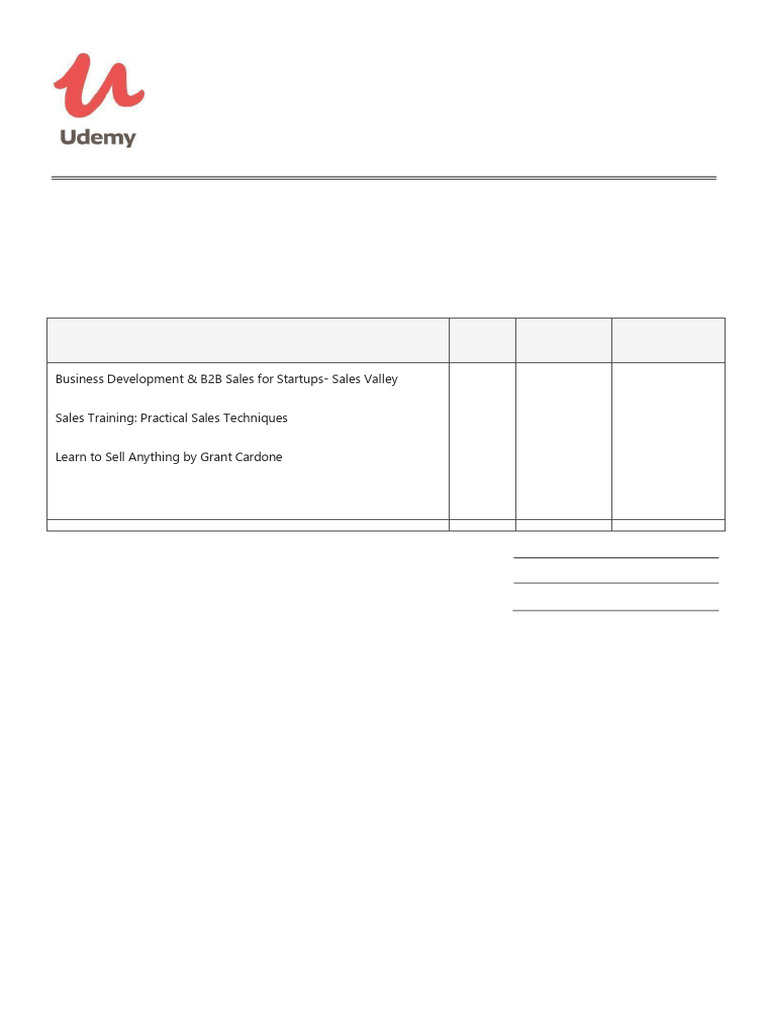 Professional Course Invoice PDF | PDF