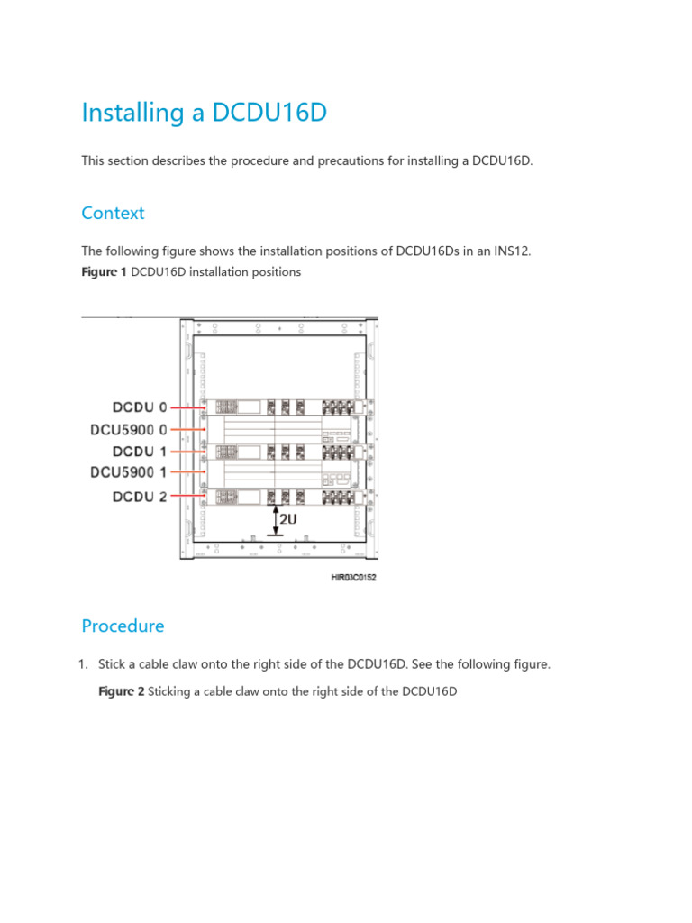 Installing a DCDU16D | PDF