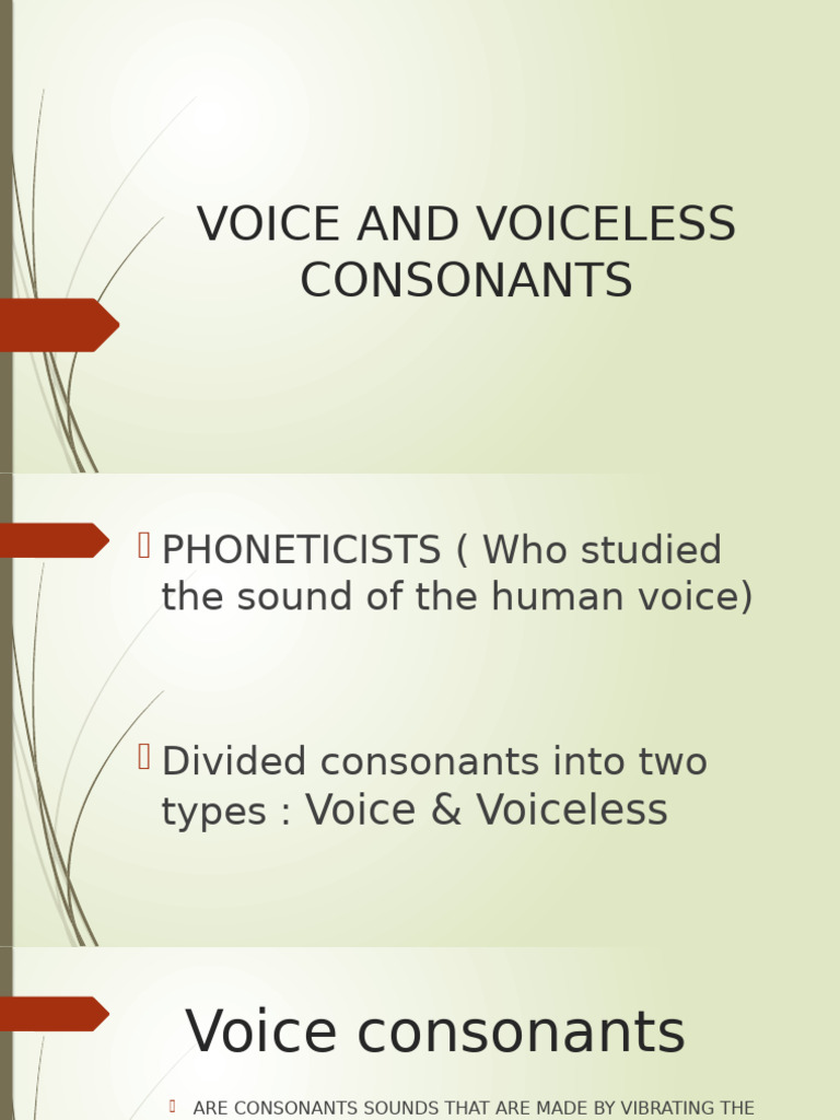 Understanding Voice and Voiceless Consonants | PDF | Human Voice ...