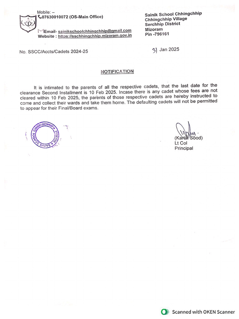 Fees Notification | PDF