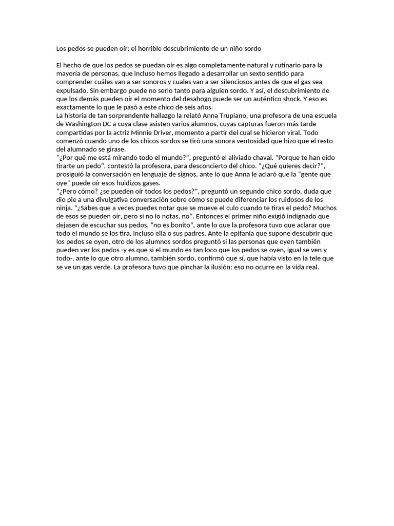 Niño Sordo Pedo | PDF