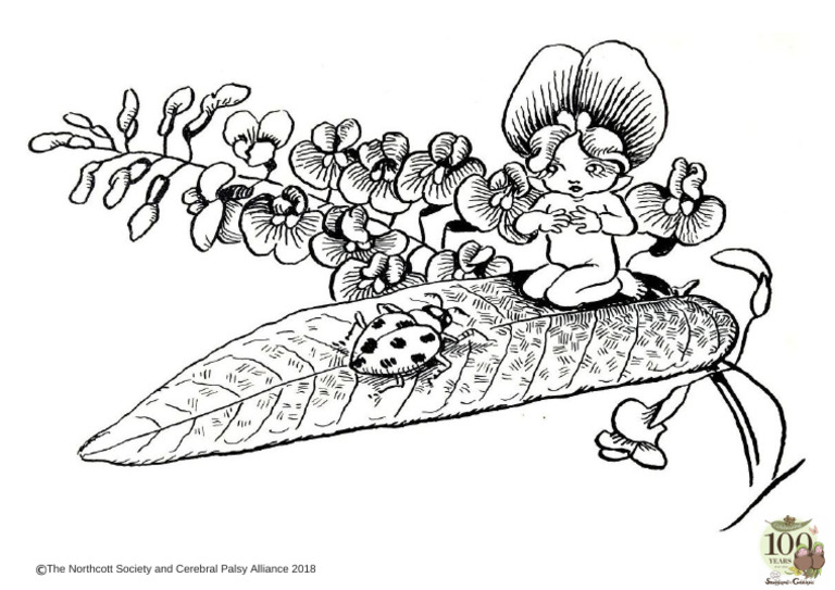 May Gibbs Colouring Page Flower Baby | PDF