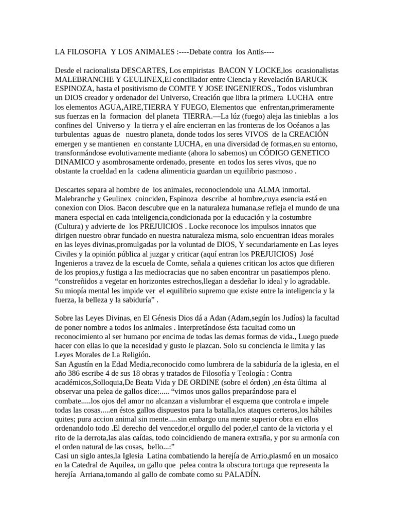 A Filosofia e Os Animais 1 | PDF | Domesticación | Pollo